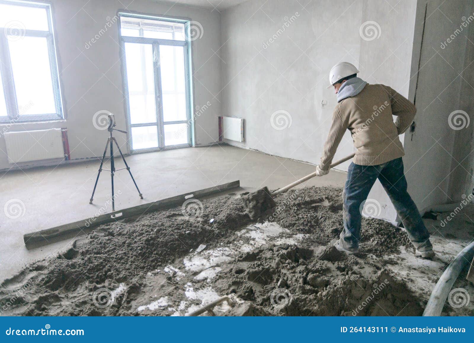 A Builder in Work Clothes is Doing His Job Stock Image - Image of ...