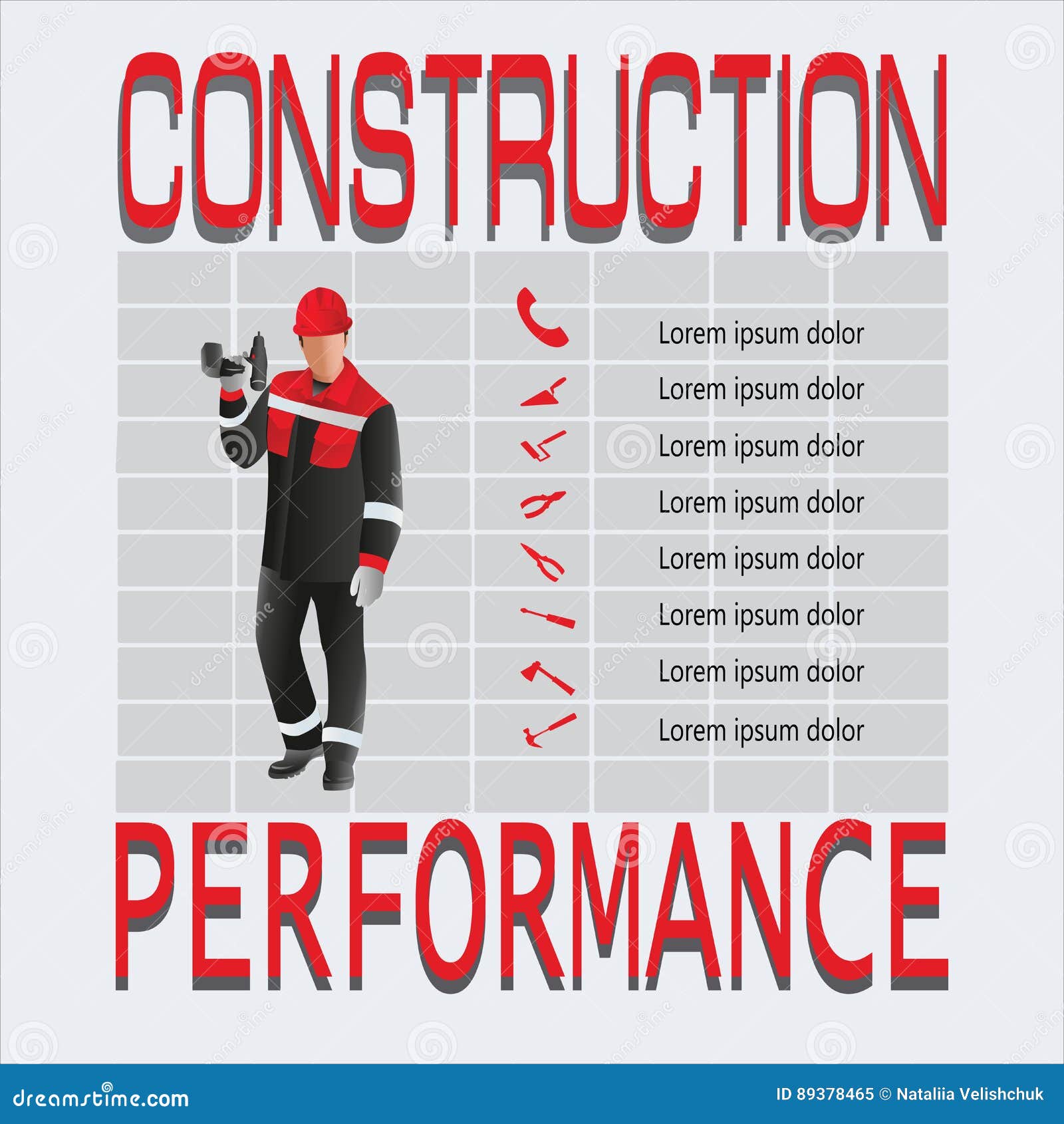 Builder Worker. Construction and Performance Stock Vector ...