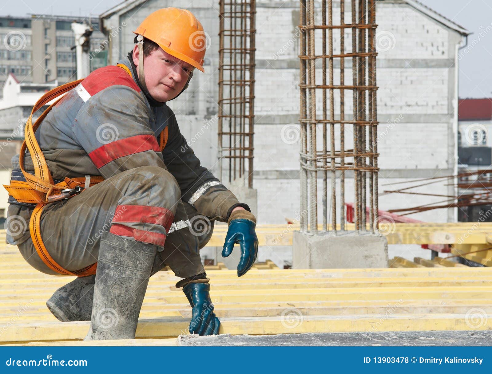 Builder Worker at Construction Site Stock Photo - Image of mounter ...