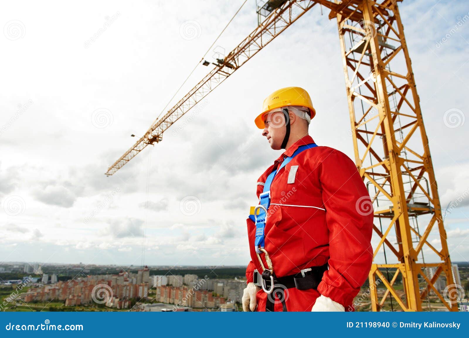 Builder Worker at Construction Site Stock Photo - Image of millwright ...