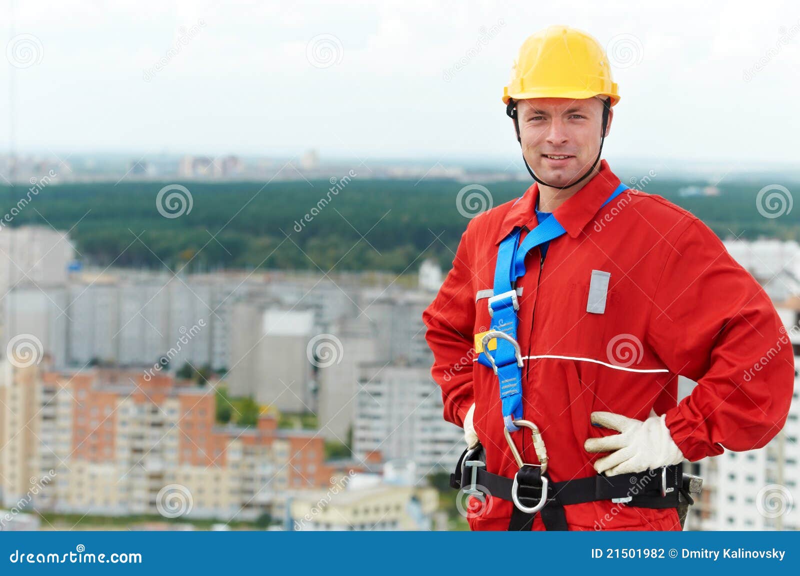 Builder Worker at Construction Site Stock Photo - Image of belt ...