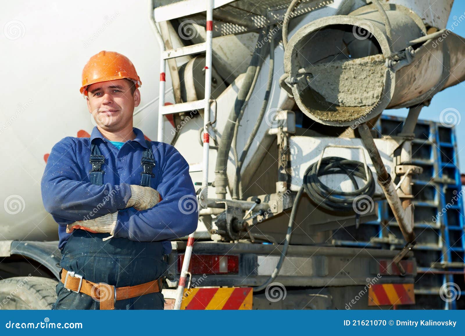 Builder Worker at Construction Site Stock Photo - Image of worker ...