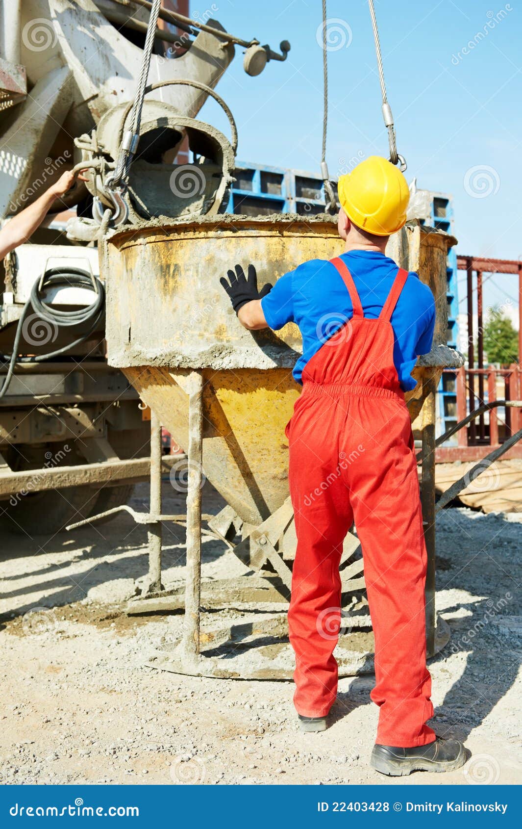 Builder Worker at Construction Site Stock Photo - Image of technology ...