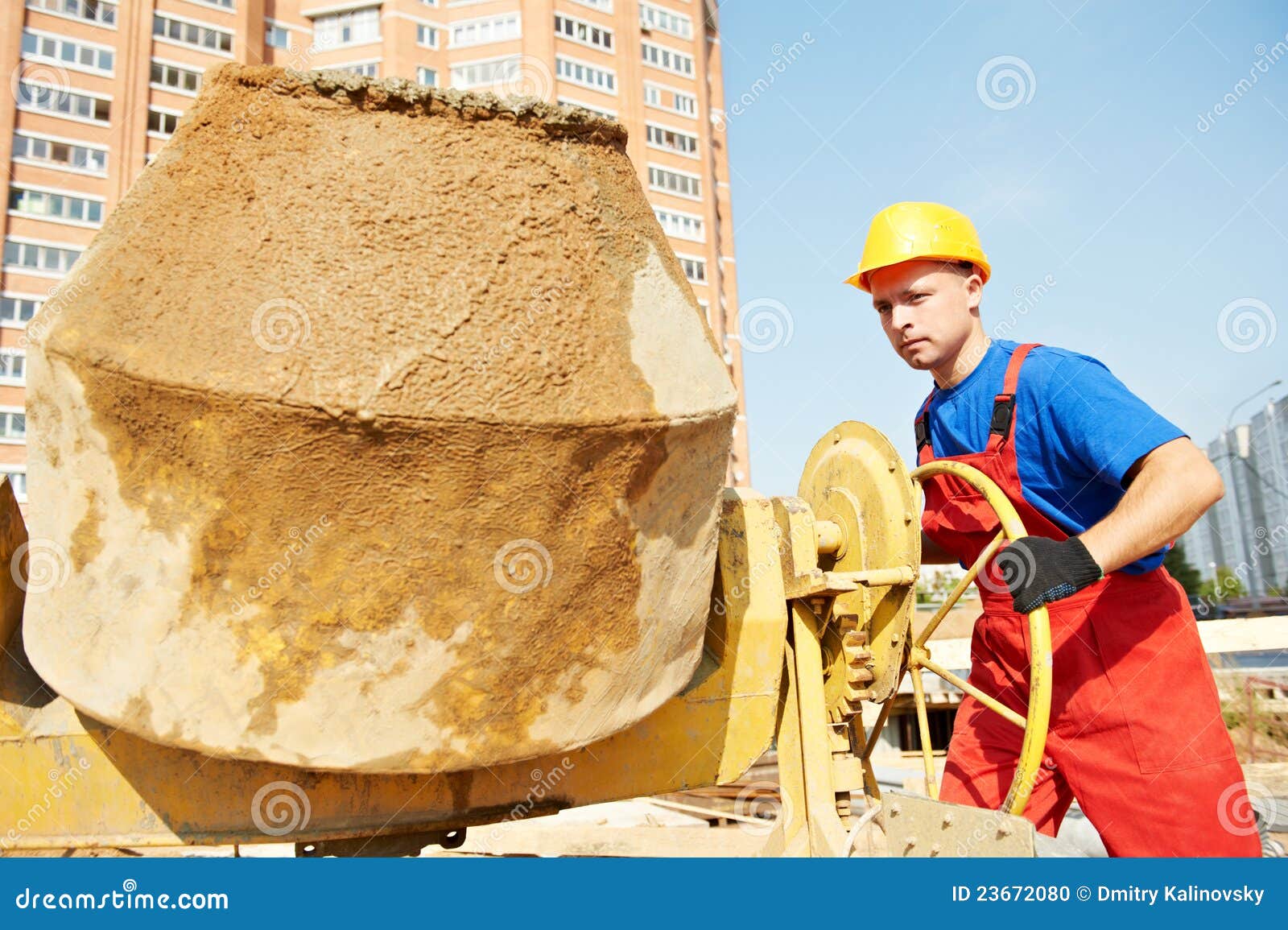 Builder Worker at Construction Site Stock Photo - Image of craftsman ...