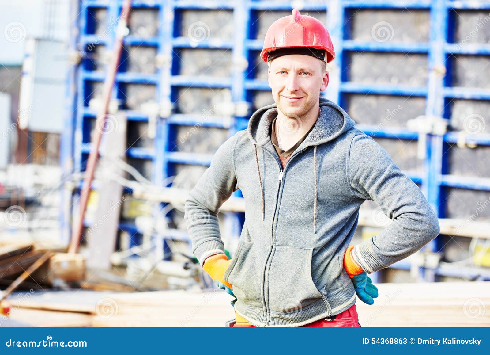 Builder Worker at Construction Site Stock Image - Image of labor ...