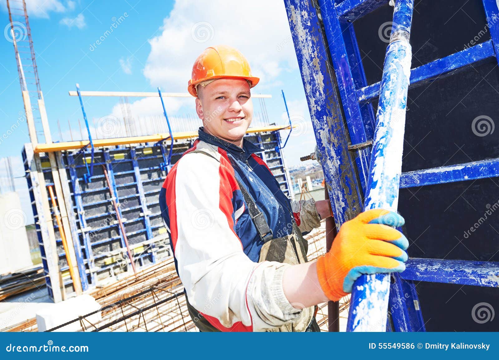 Builder Worker at Construction Site Stock Photo - Image of concreter ...