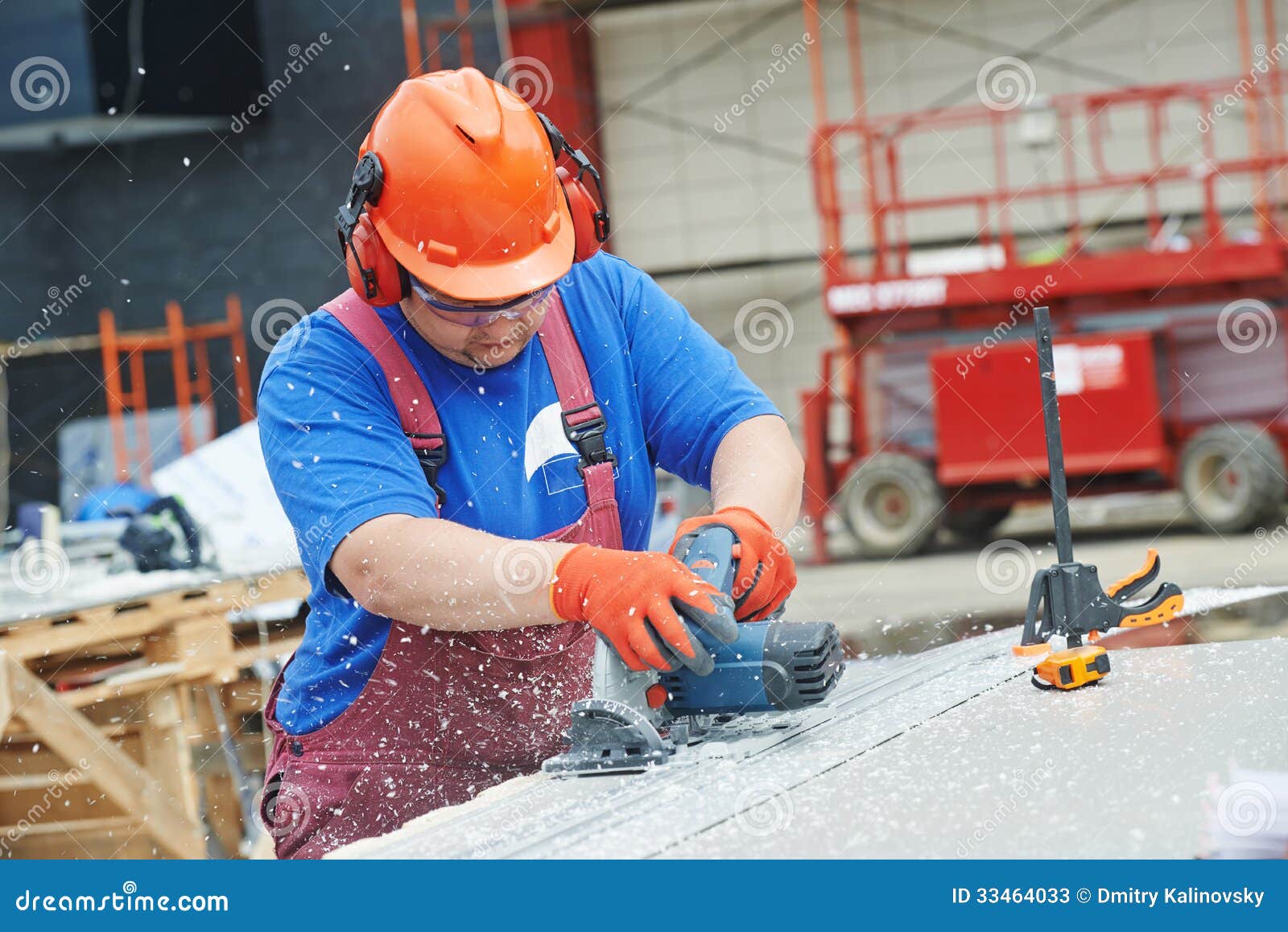 Builder Worker at Construction Site Stock Image - Image of people ...
