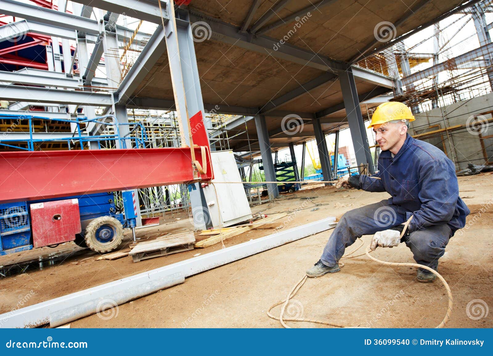 Builder Worker at Construction Site Stock Photo - Image of frame ...
