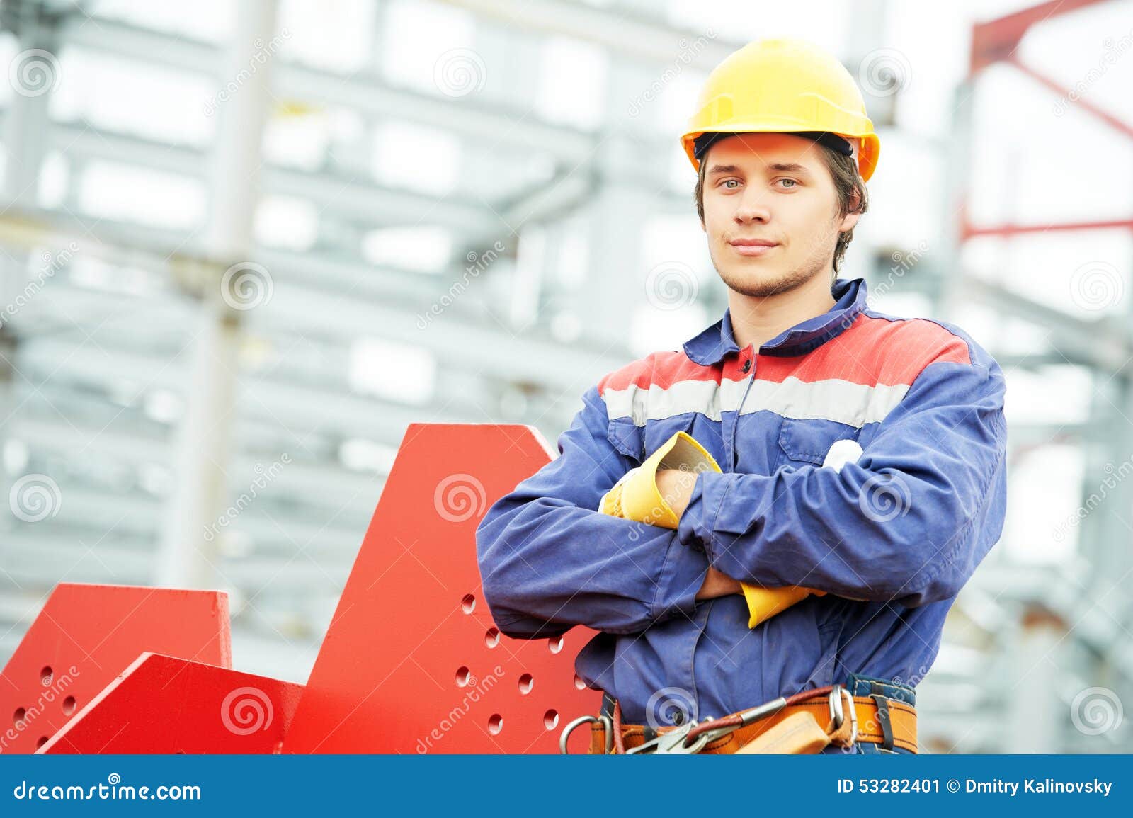 Builder Worker at Construction Site Stock Image - Image of frame ...