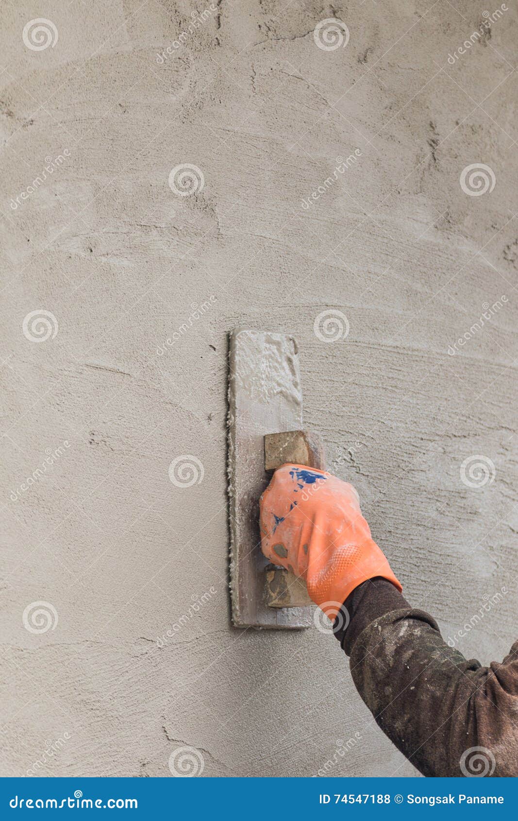 Builder Worker Plastering Concrete Stock Photo - Image of house, labor ...