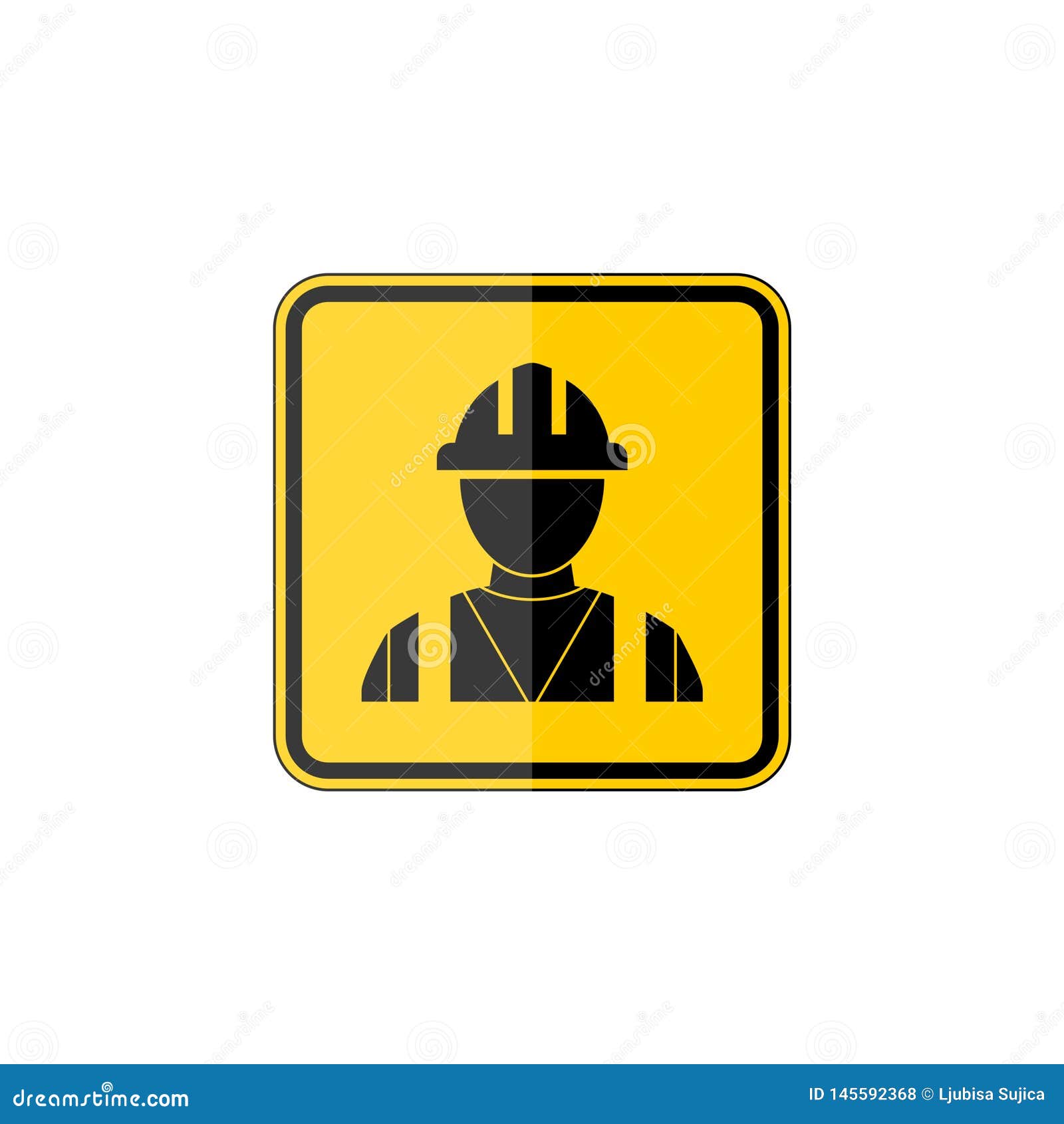 Builder Worker Sign, Building Service Logo Stock Vector - Illustration ...