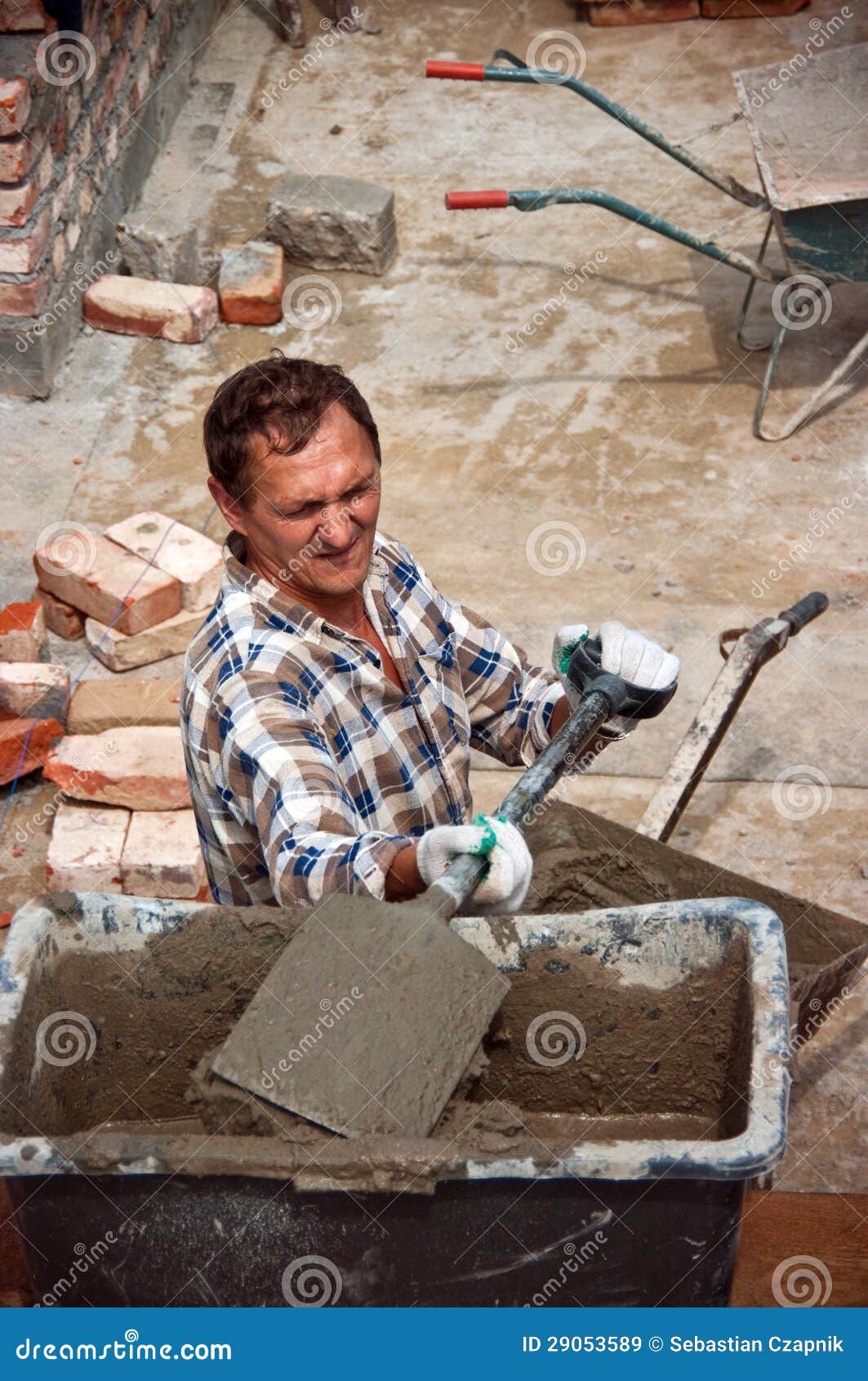 Builder working on site stock image. Image of effort - 29053589
