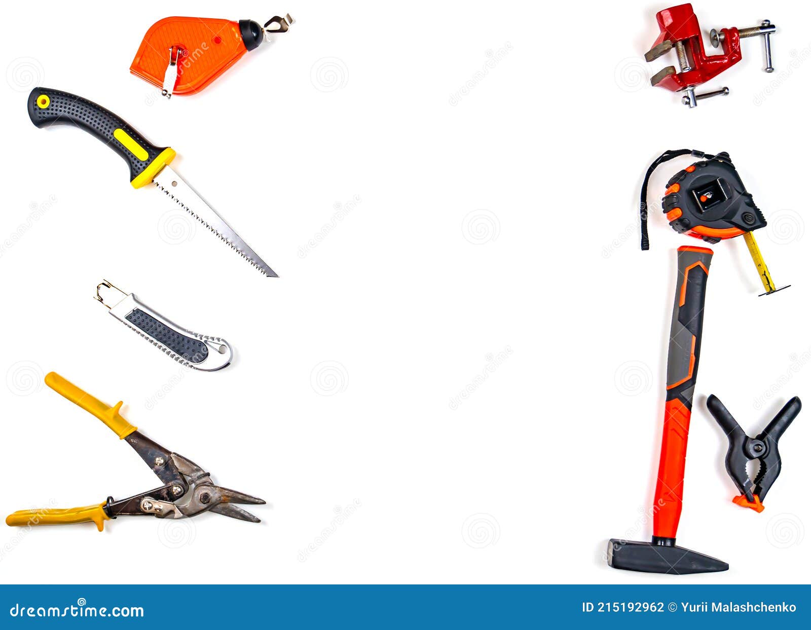 Builder Working Tool on a White Background Stock Photo - Image of ...