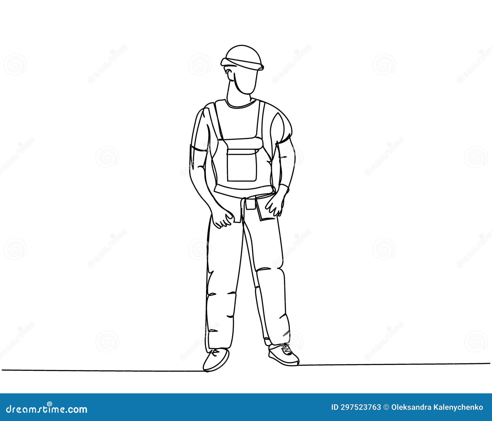 Builder in Working Uniform, Protective Overalls, Hard Hat, Safety One ...