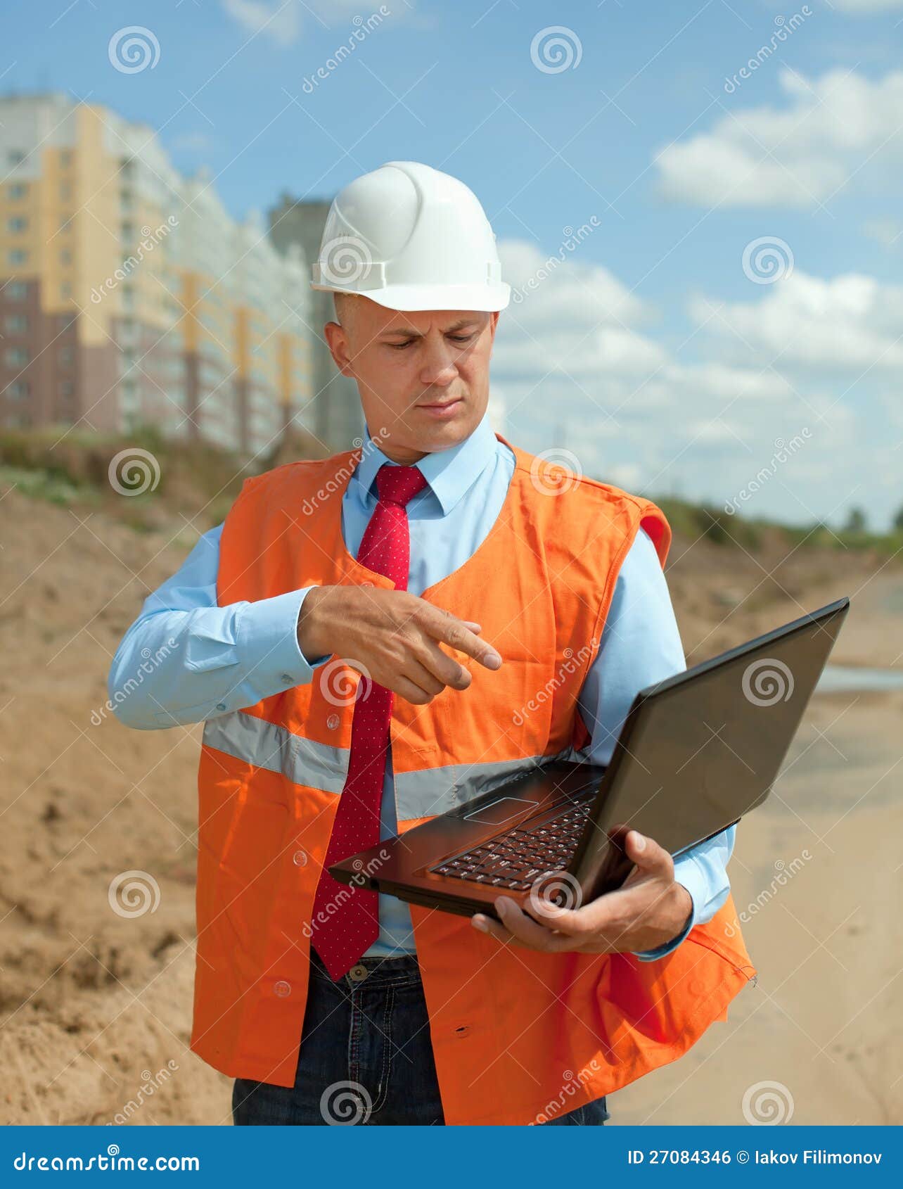 Builder Works at Construction Site Stock Photo - Image of master ...