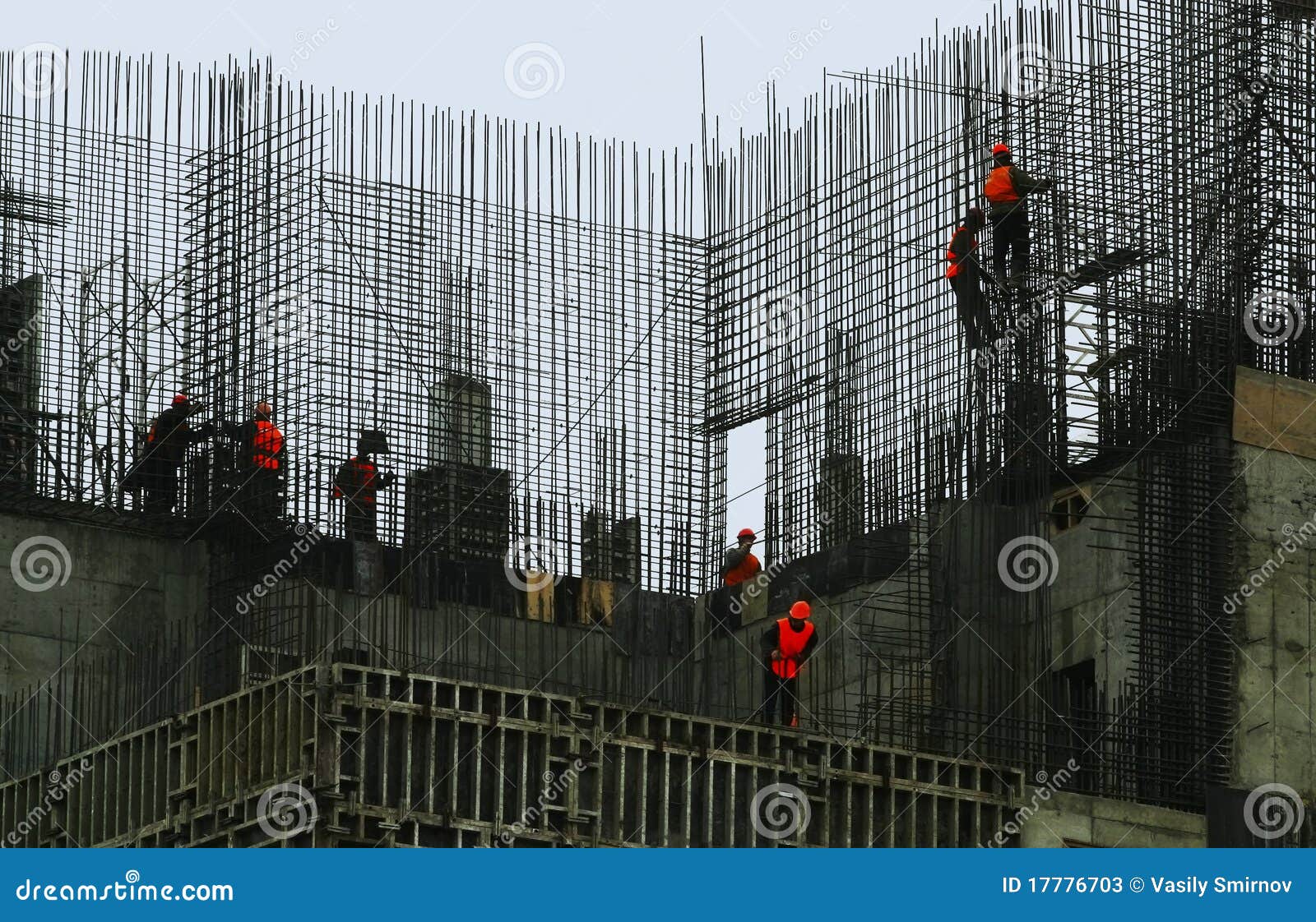 Builders on building stock image. Image of scaffolding - 17776703