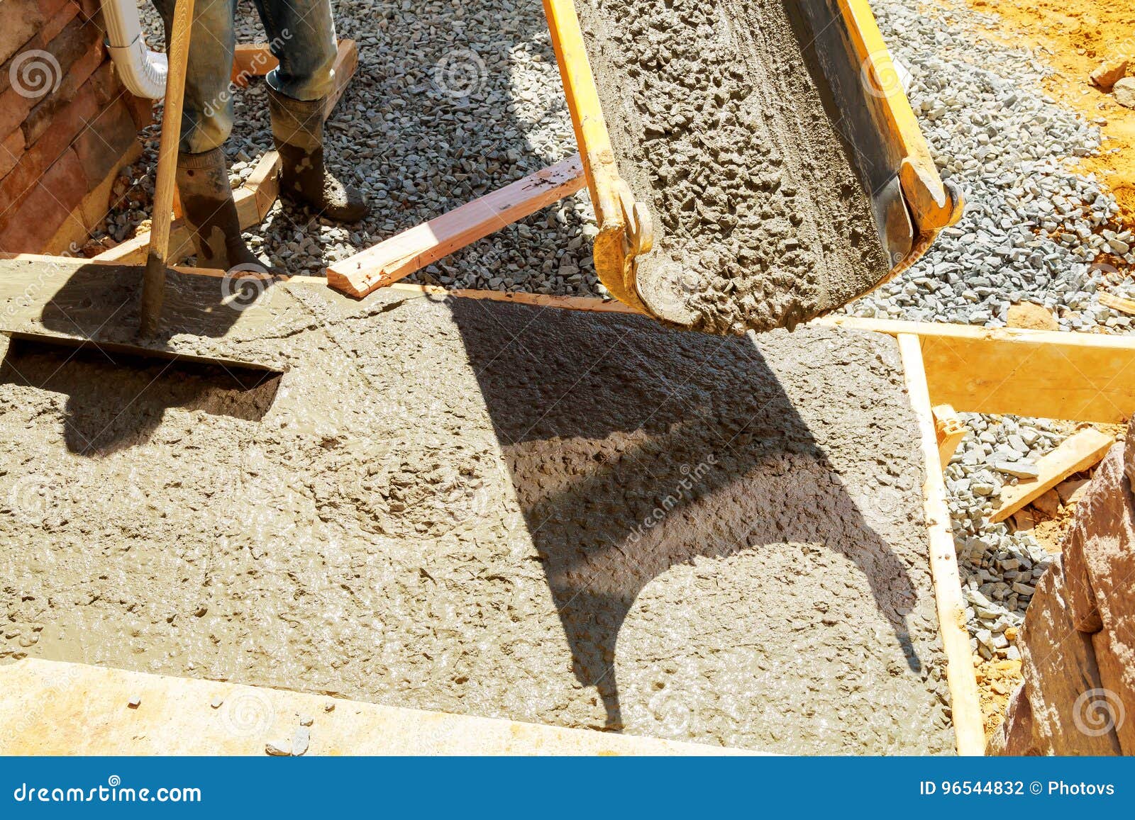 Builders Concrete Pavement Outside the House Stock Photo - Image of ...
