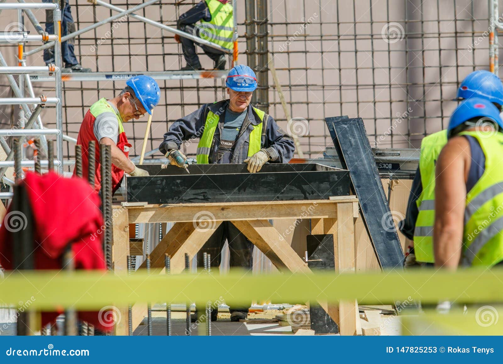 Builders at Construction Site Editorial Stock Photo - Image of ...