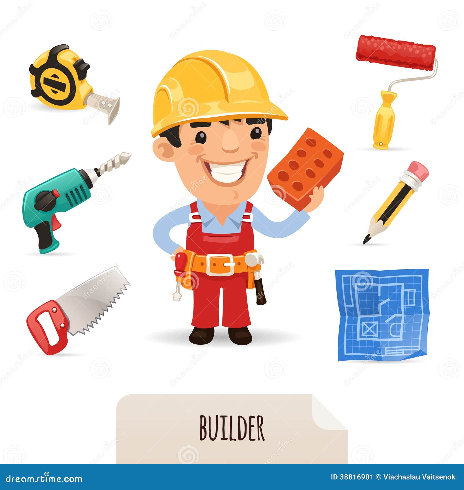 Builders icons set stock vector. Illustration of laughing - 38816901