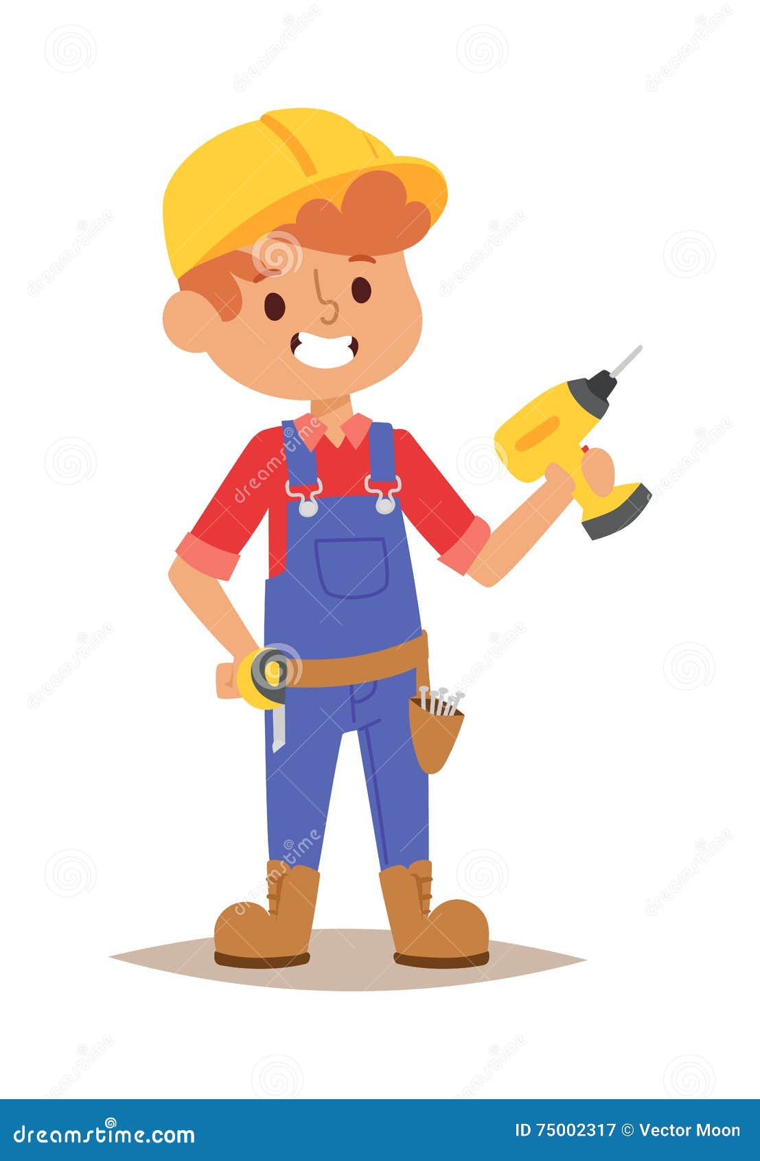 Builders kid vector stock vector. Illustration of equipment - 75002317
