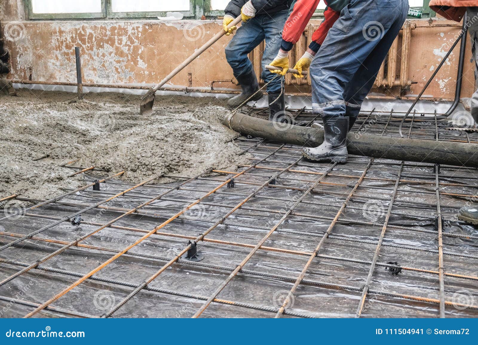 Pouring concrete slab stock image. Image of building - 111504941 Pouring concrete slab stock image. Image of building - 111504941