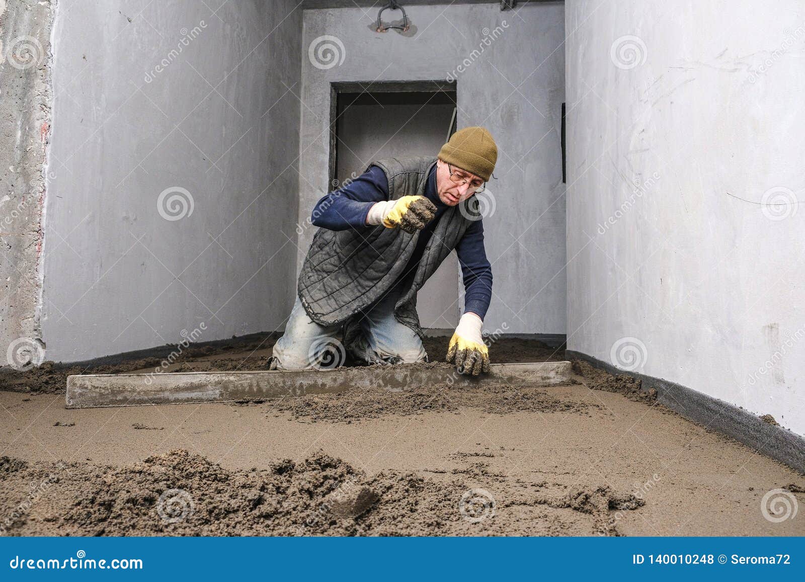 Builders Poured Concrete at the Construction Site Stock Photo - Image ...