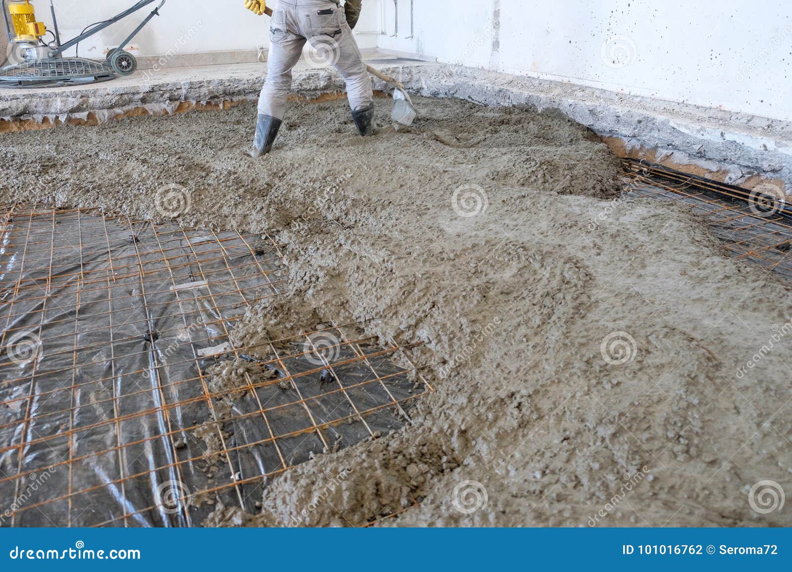Pouring concrete slab stock photo. Image of urban, liquid - 101016762