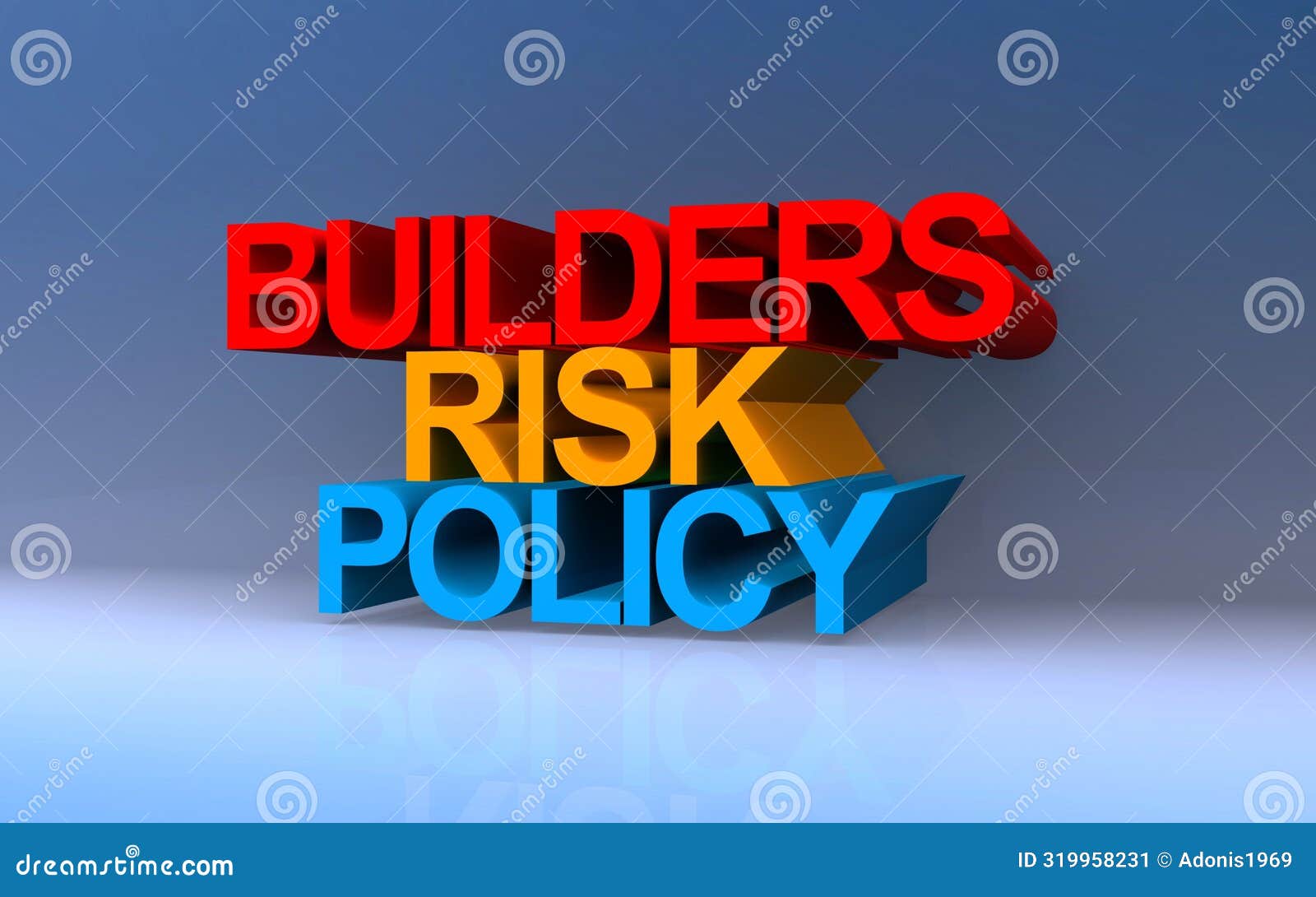 Builders Risk Policy on Blue Stock Illustration - Illustration of ...