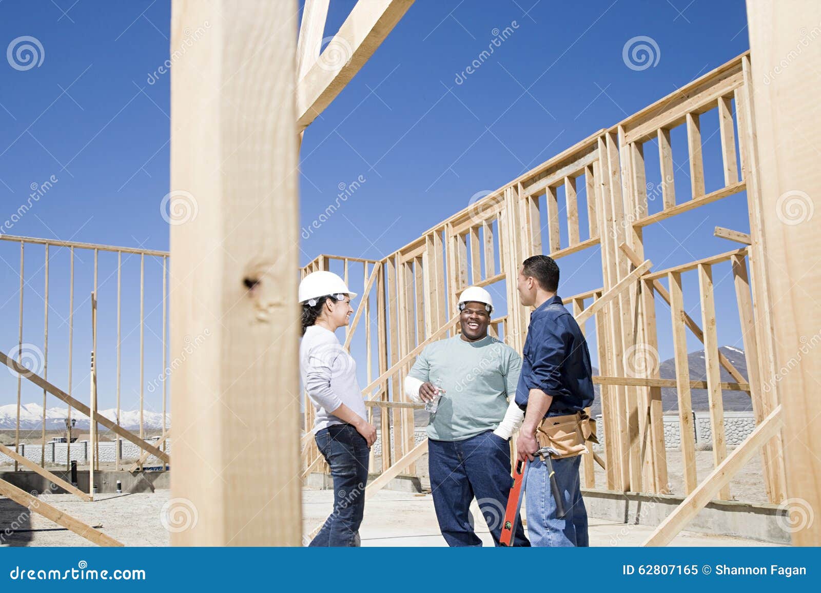 Builders taking a break stock image. Image of hard, foundation - 62807165