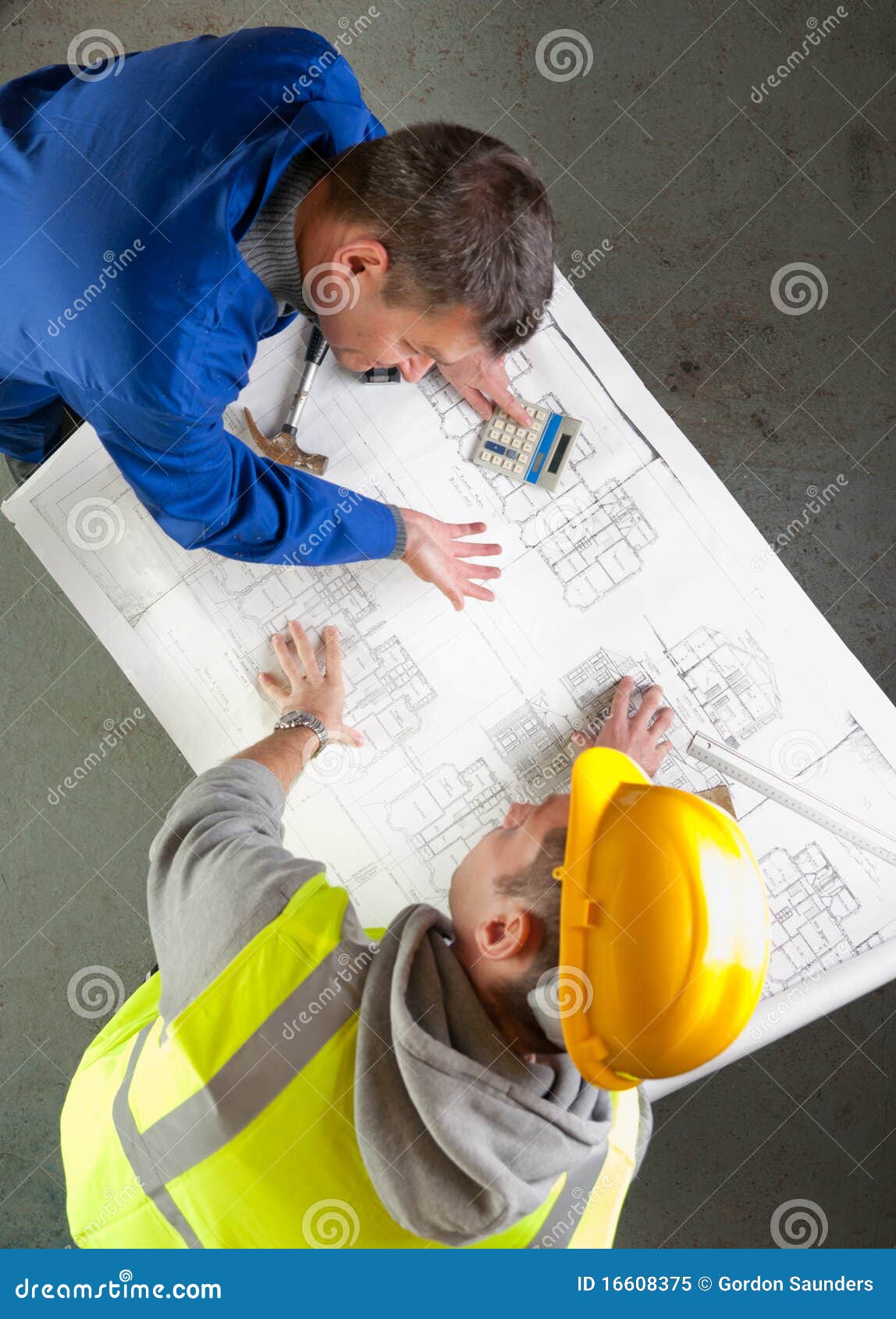 Builders Talk about Blueprints Stock Image - Image of adult, builder ... Builders Talk about Blueprints Stock Image - Image of adult, builder ...