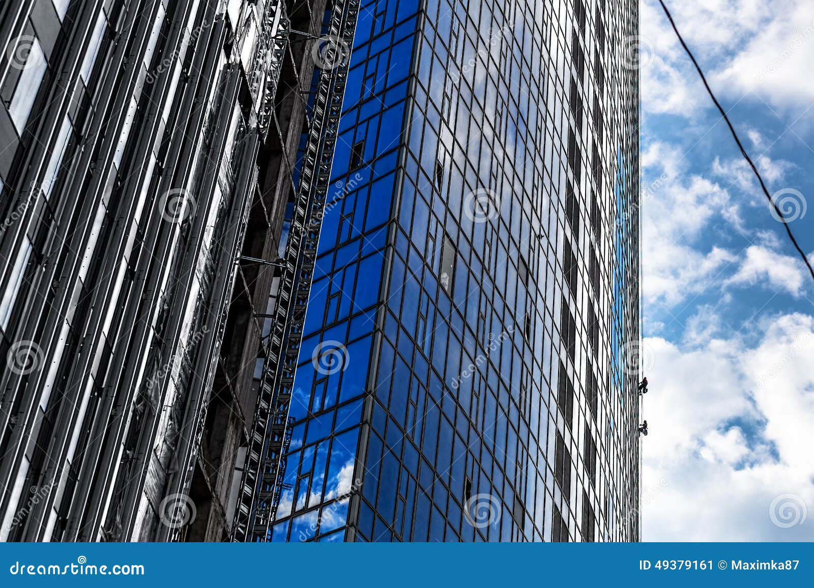 Builders of the Tallest Building in Kiev on High-altitude Works Stock ...