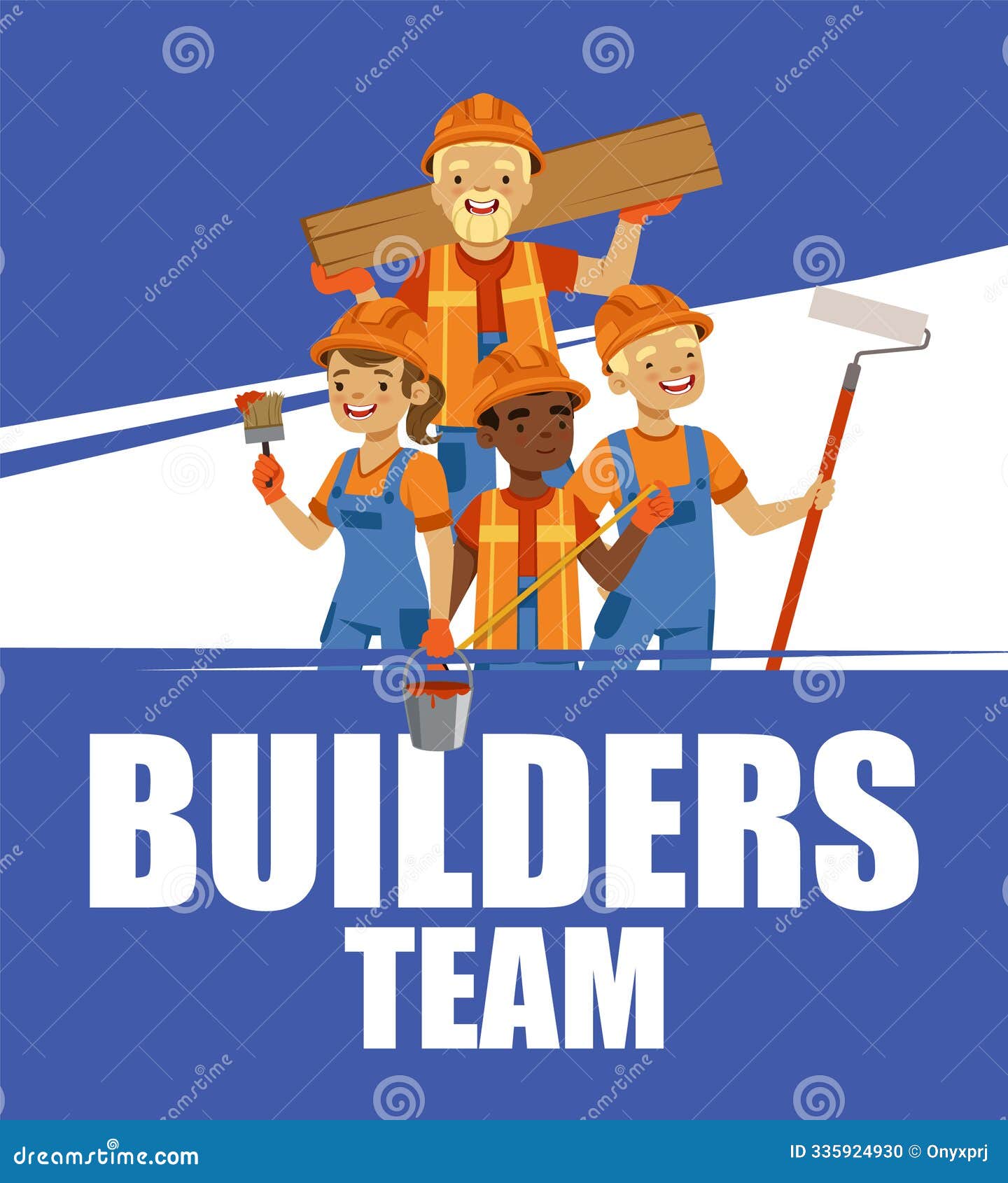Builders Team. Group of Professional Builders in Uniform Stock ...
