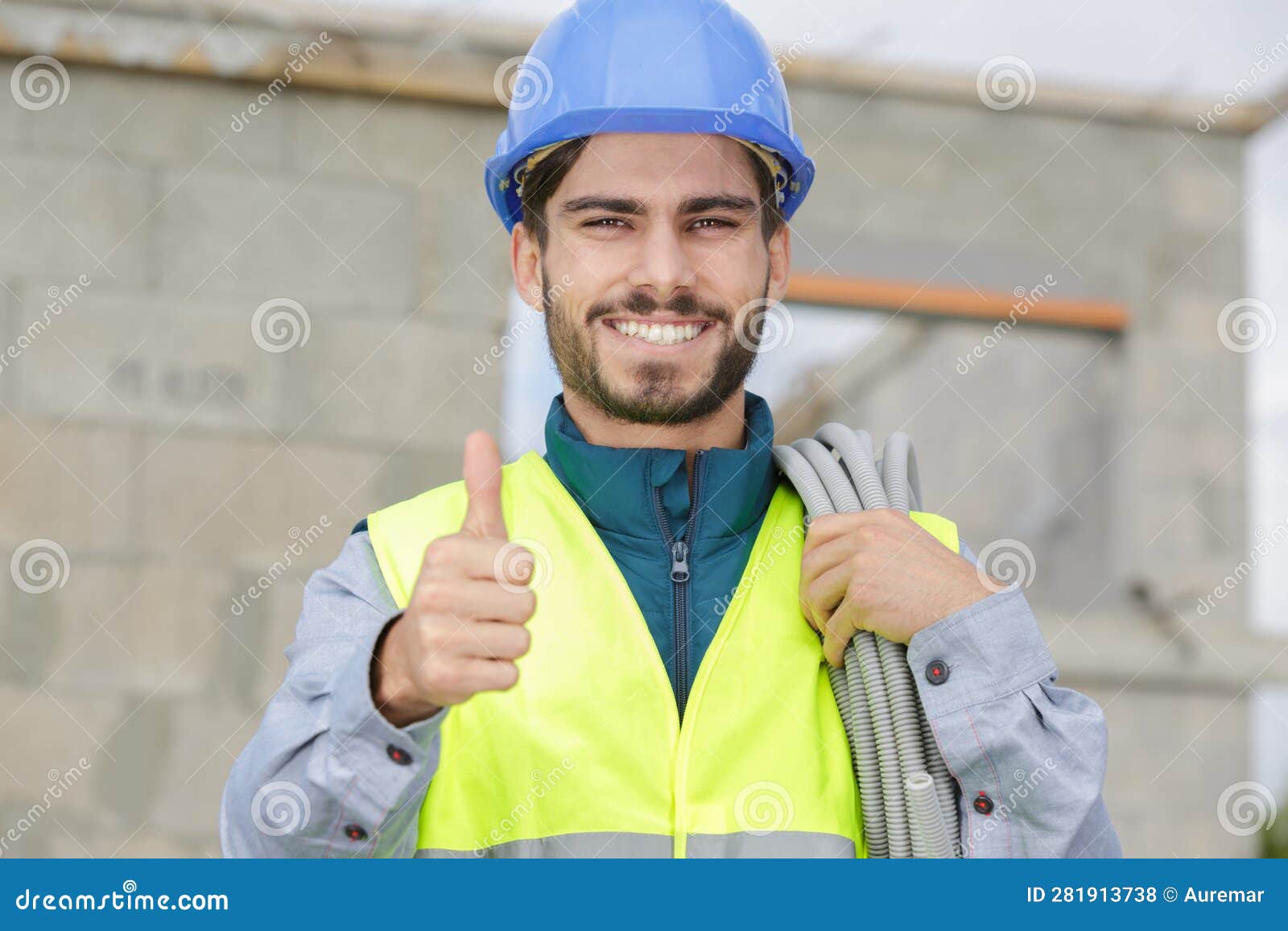 Builders Team Leader Showing Thumb Up Stock Photo - Image of estate, development: 281913738