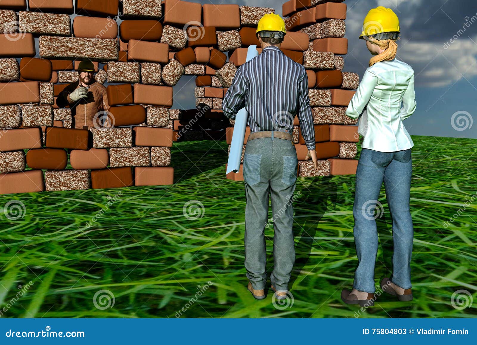 Builders. stock illustration. Illustration of people - 75804803