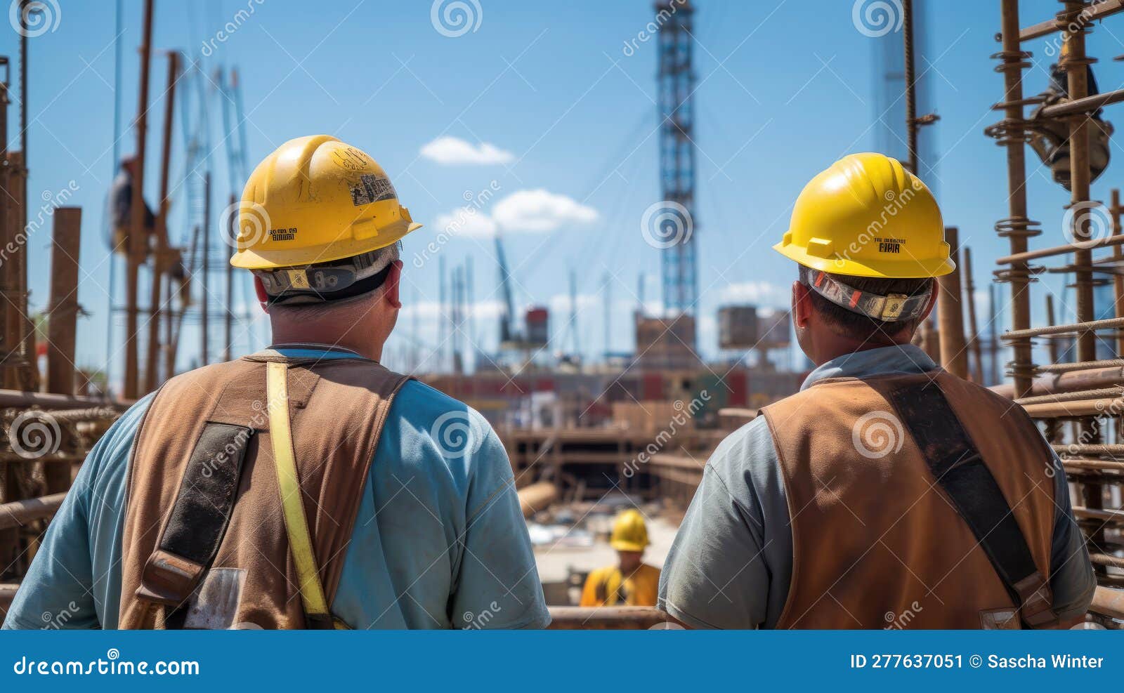 Builders of Tomorrow: Observing Progress Stock Illustration ...