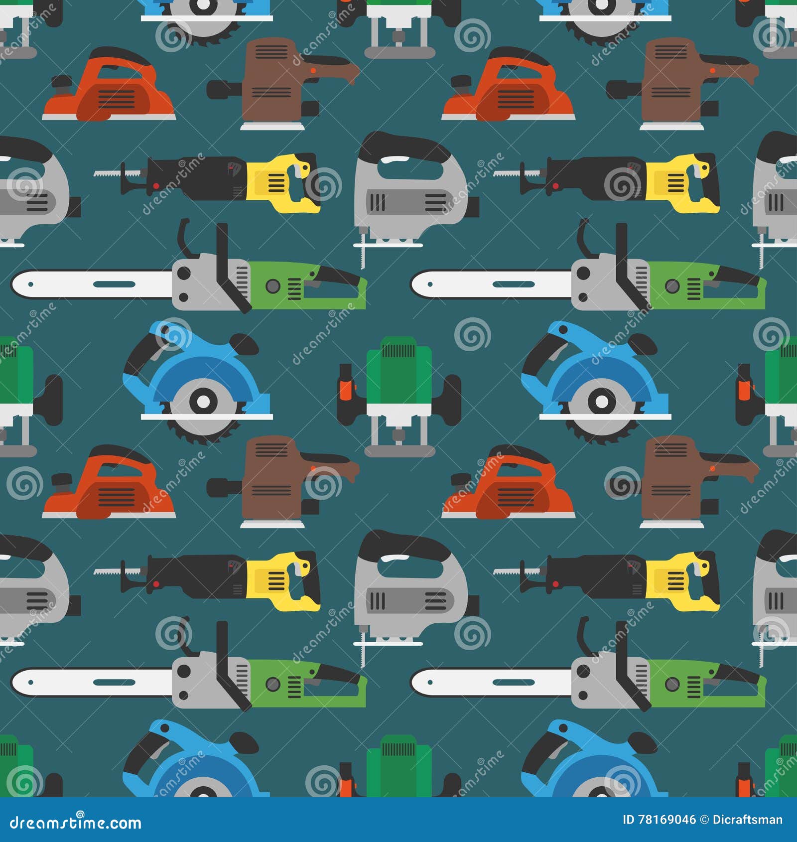 Builders Tools Modern Seamless Flat Background Stock Vector ...