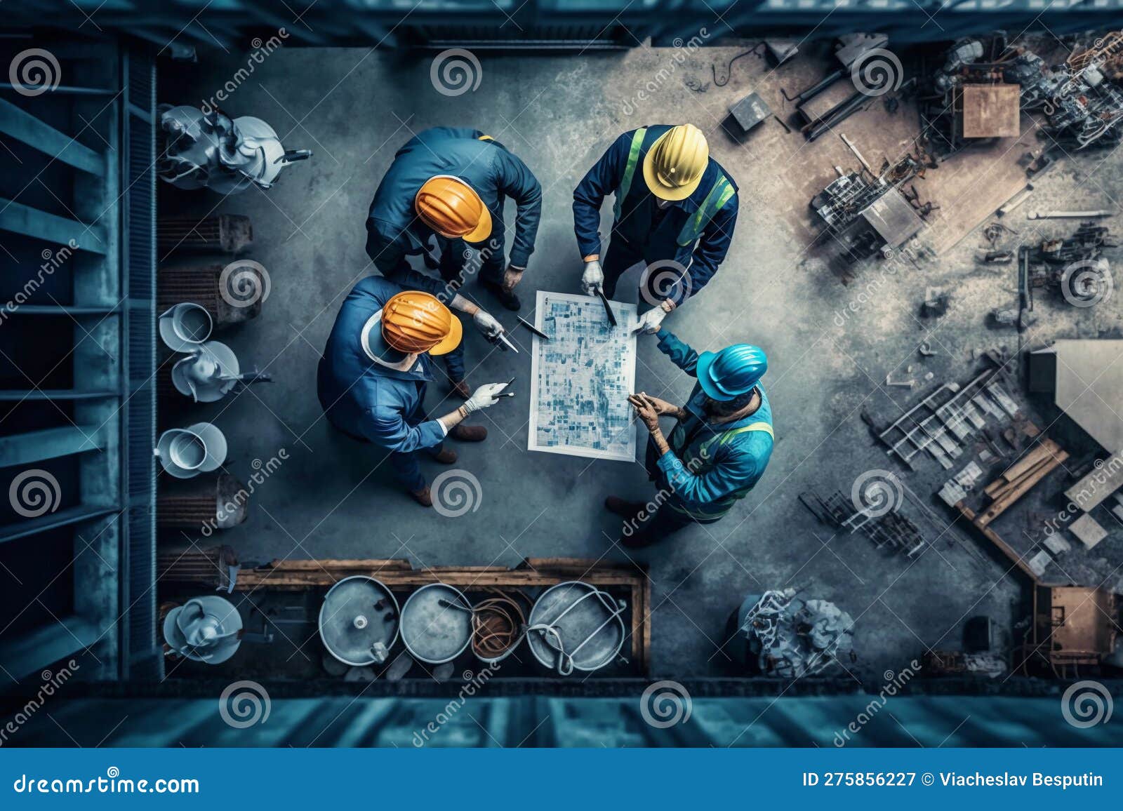 Builders Top View. House Construction Plan Stock Illustration ...