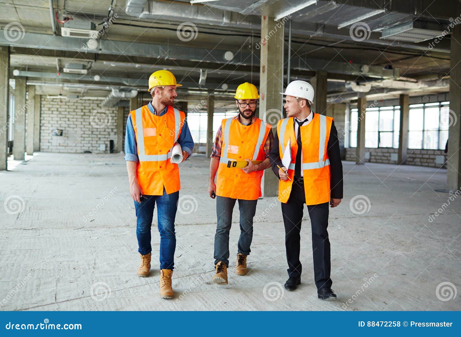 Builders in Unfinished Construction Stock Photo - Image of constructor ...