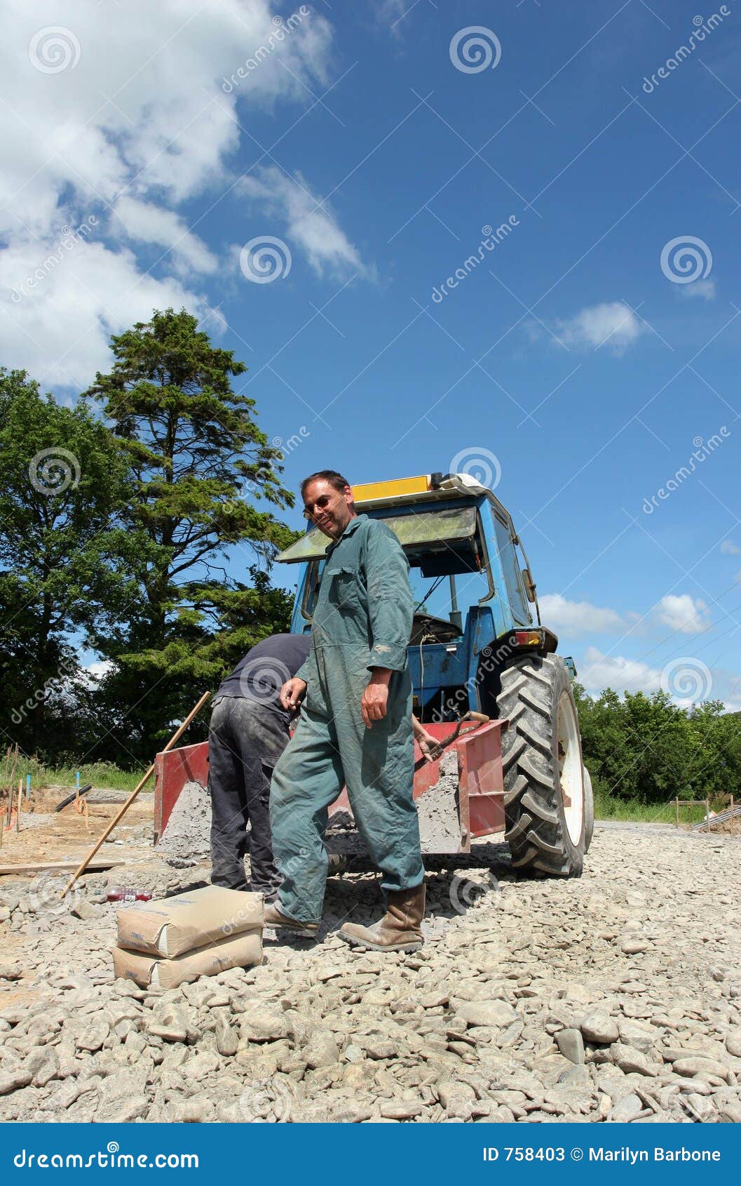 Builders at Work stock image. Image of bags, builders, teamwork - 758403