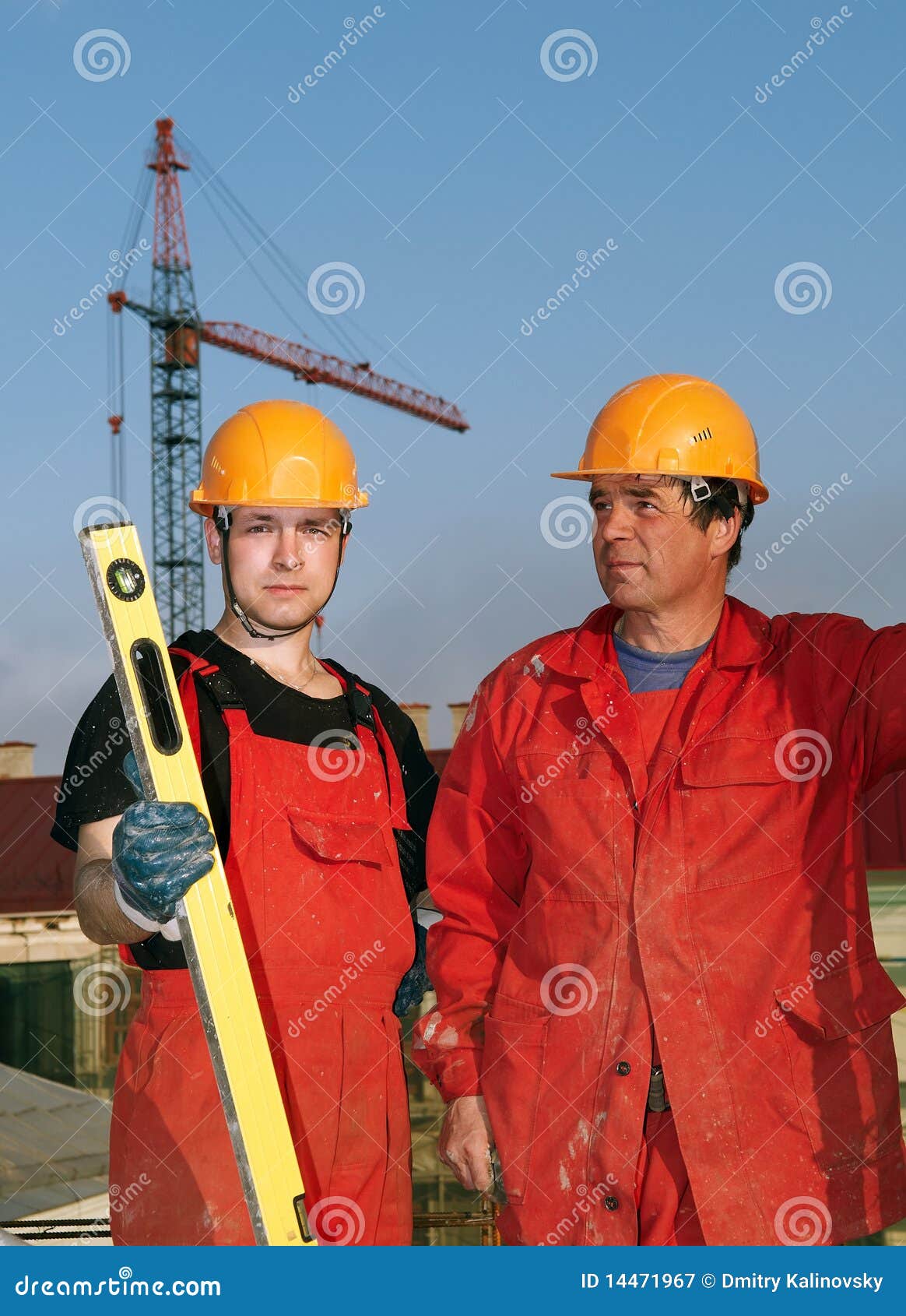 Builders Workers at Construction Stock Image - Image of hardhat, couple ...
