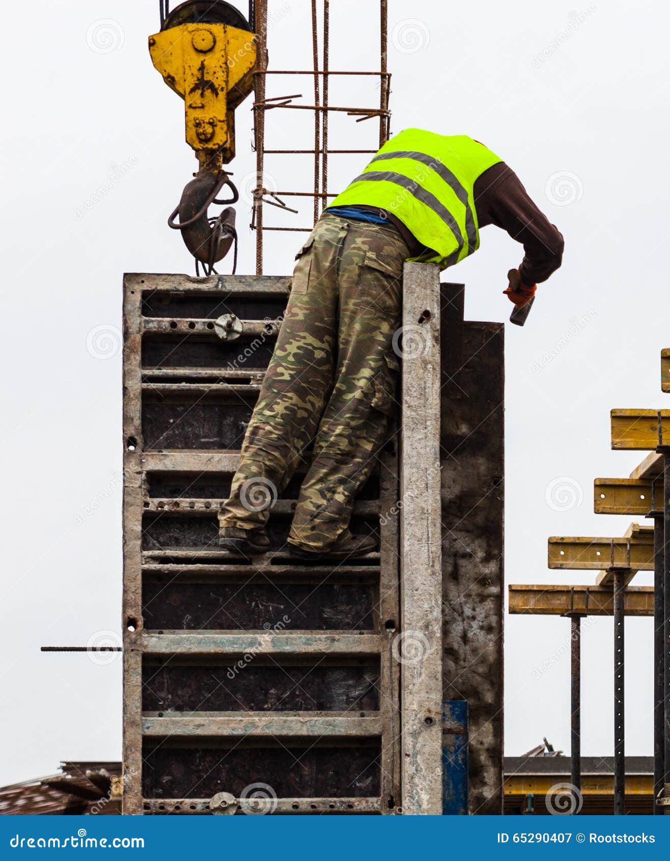 Builders Working on the Construction of the New Building. Stock Image ...