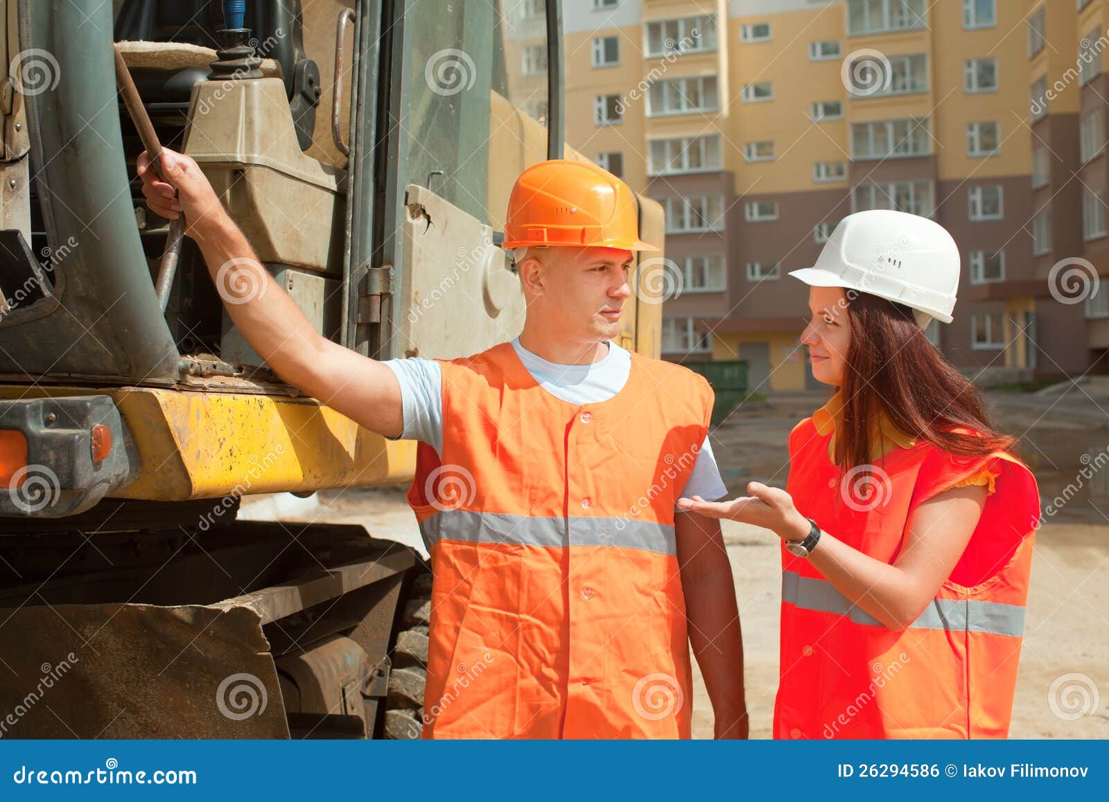 Builders Works at Building Site Stock Photo - Image of industry ...