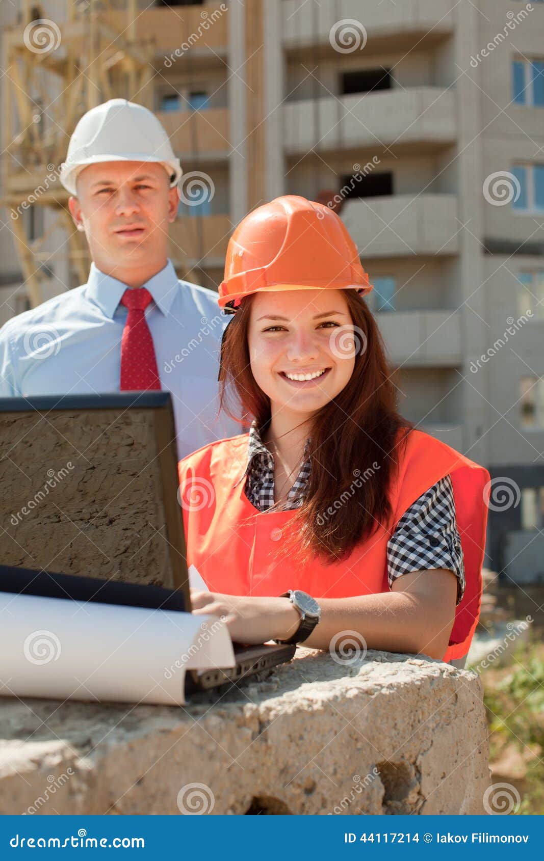 Builders Works at Construction Site Stock Photo - Image of labor ...