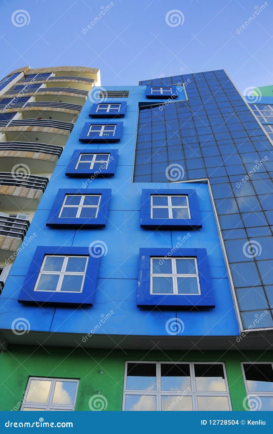 Building stock photo. Image of tropical, blue, windows - 12728504