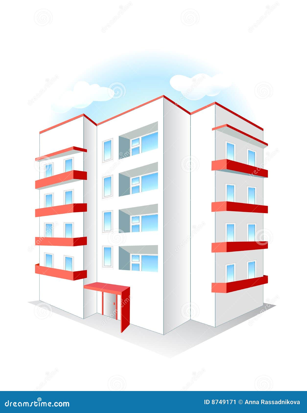 Multistoried Building Site Icons Logo Set Cartoon Vector ...