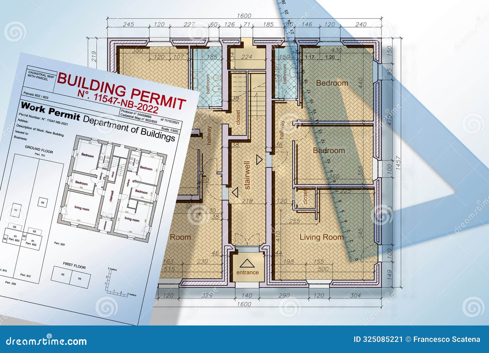 Building Activity and Building Permit Concept with Imaginary ...