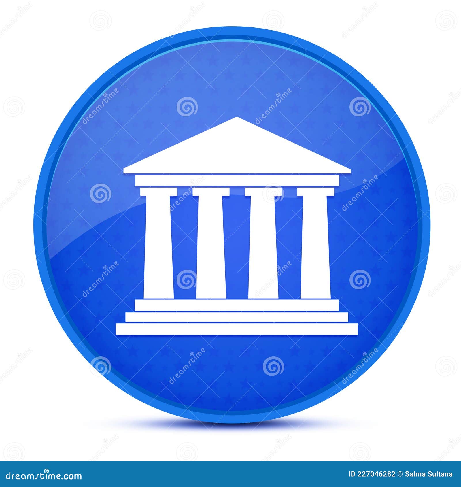 Building Aesthetic Glossy Blue Round Button Abstract Stock Illustration ...