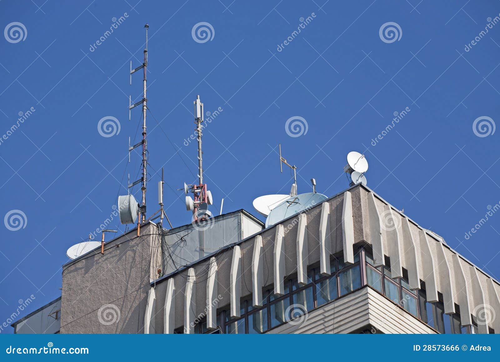 Different Types of Communication Antennas Stock Photo - Image of ...