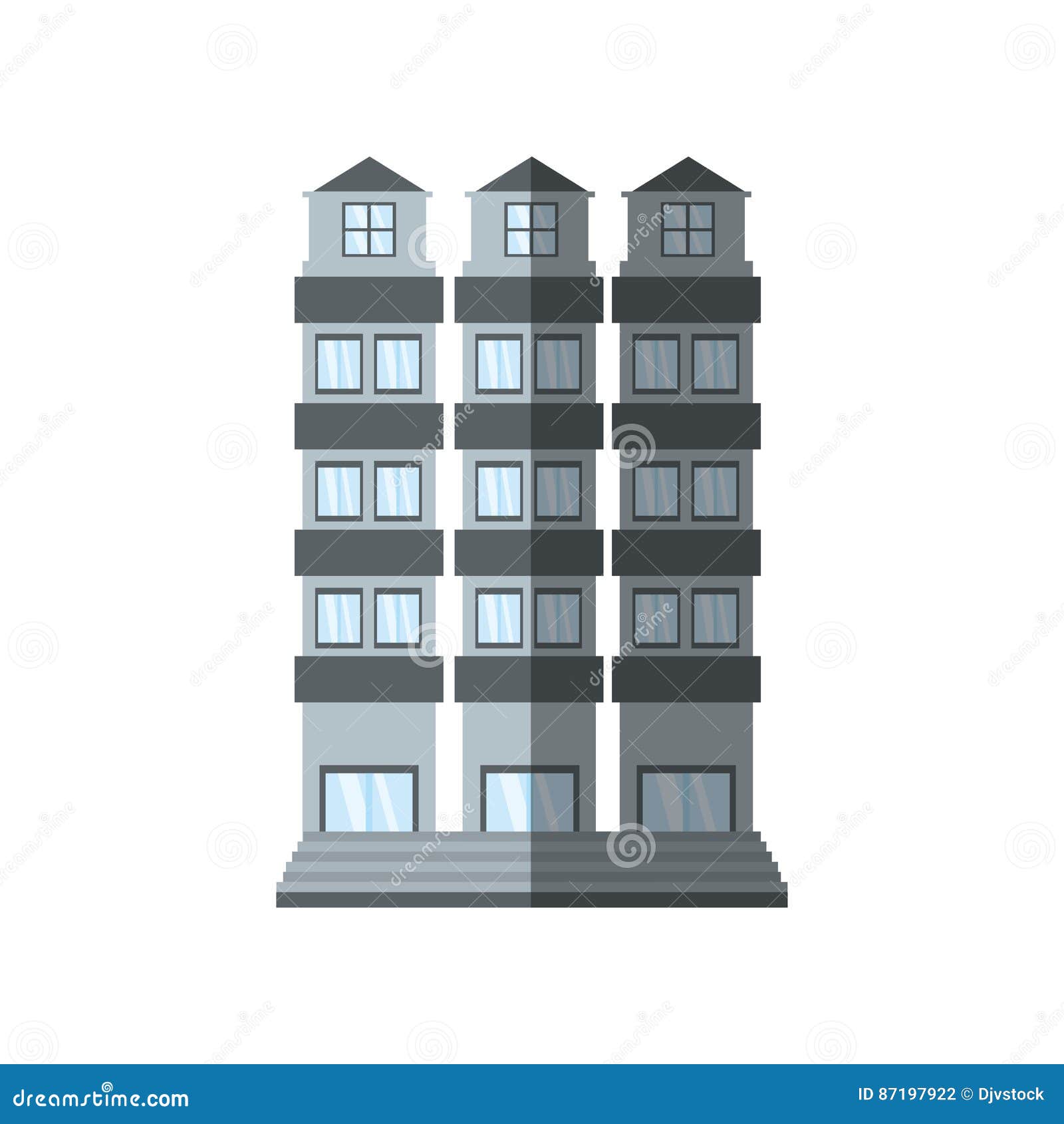 Building Apartment Family Shadow Stock Illustration - Illustration of ...