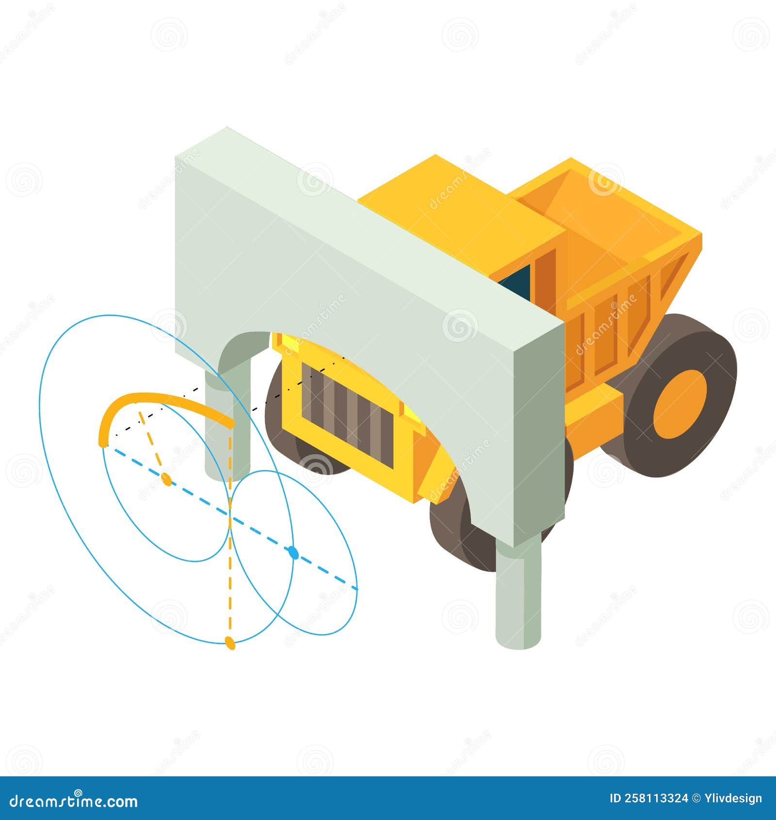 Isometric Dumper Truck, Excavator, Dump Truck Isolated. Cartoon Vector ...